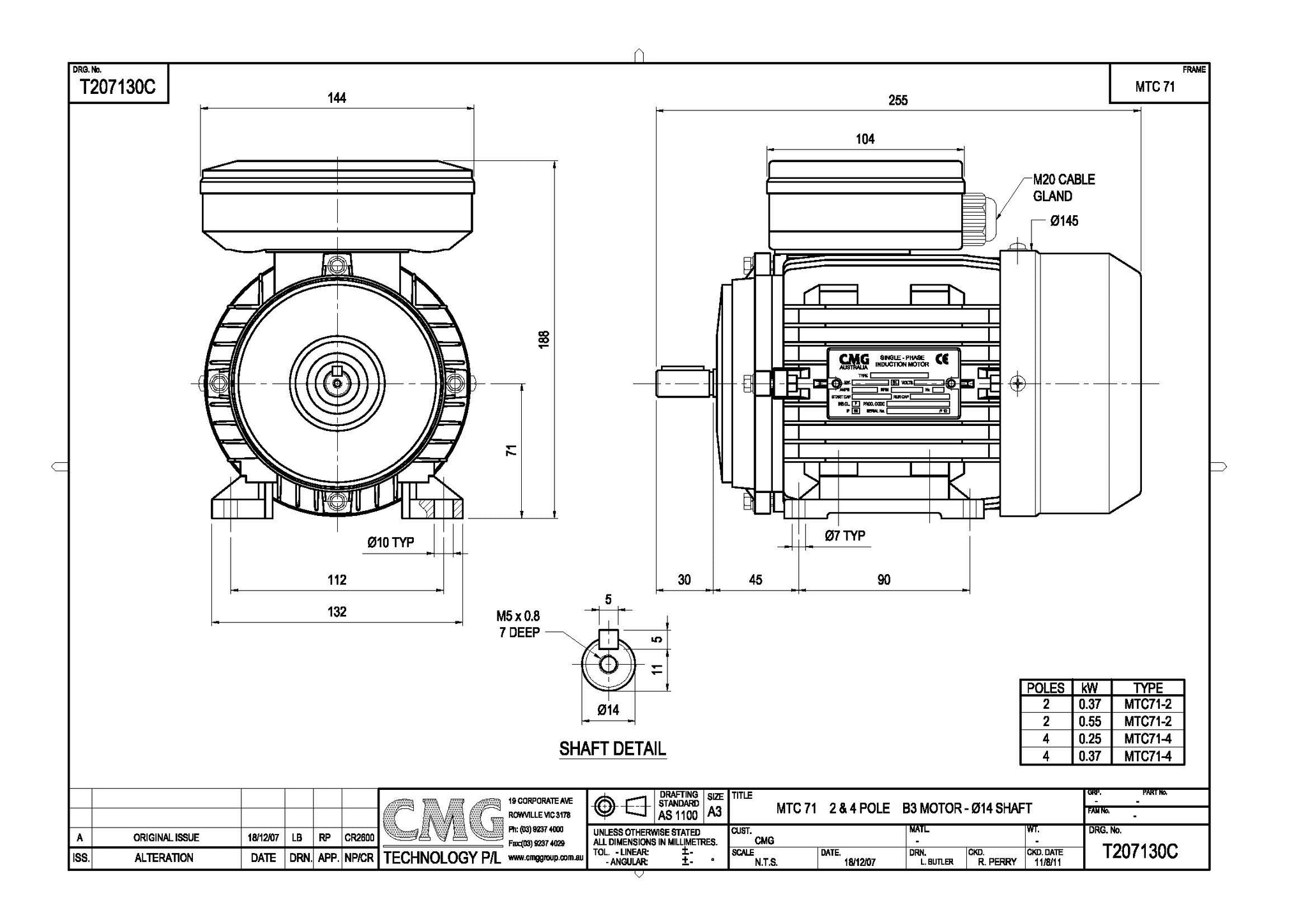 CMG Marathon Industrial Single Phase 240 Volt Electric Motors