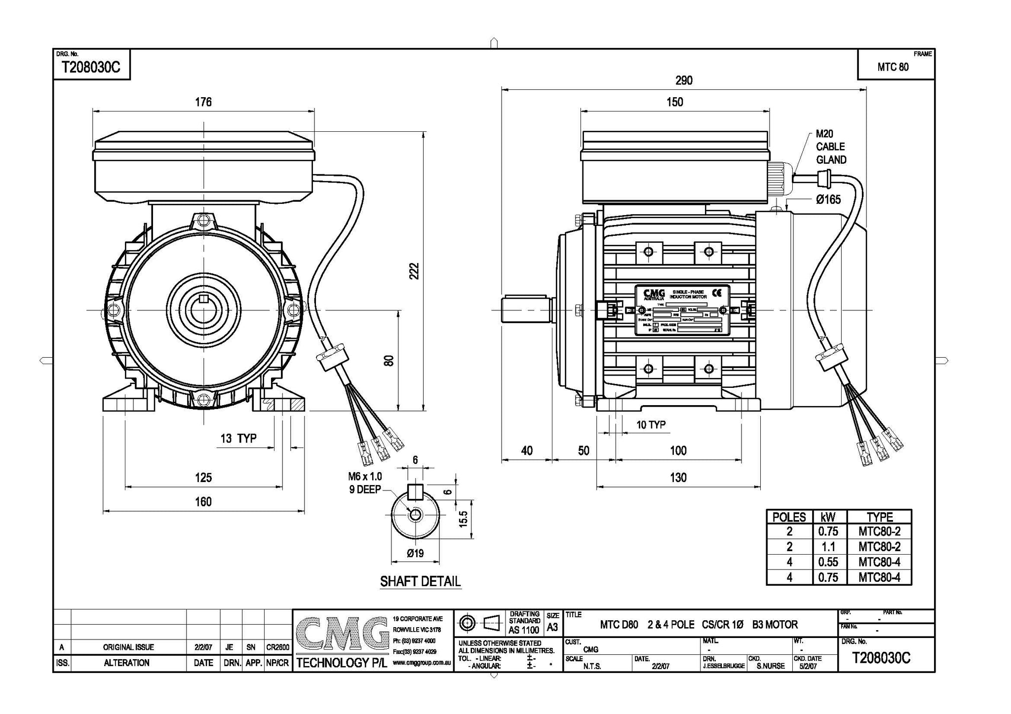 CMG Marathon Industrial Single Phase 240 Volt Electric Motors